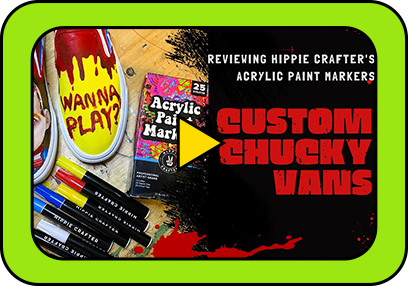 Painting Chucky Vans With Acrylic Paint Markers – Hippie Crafter