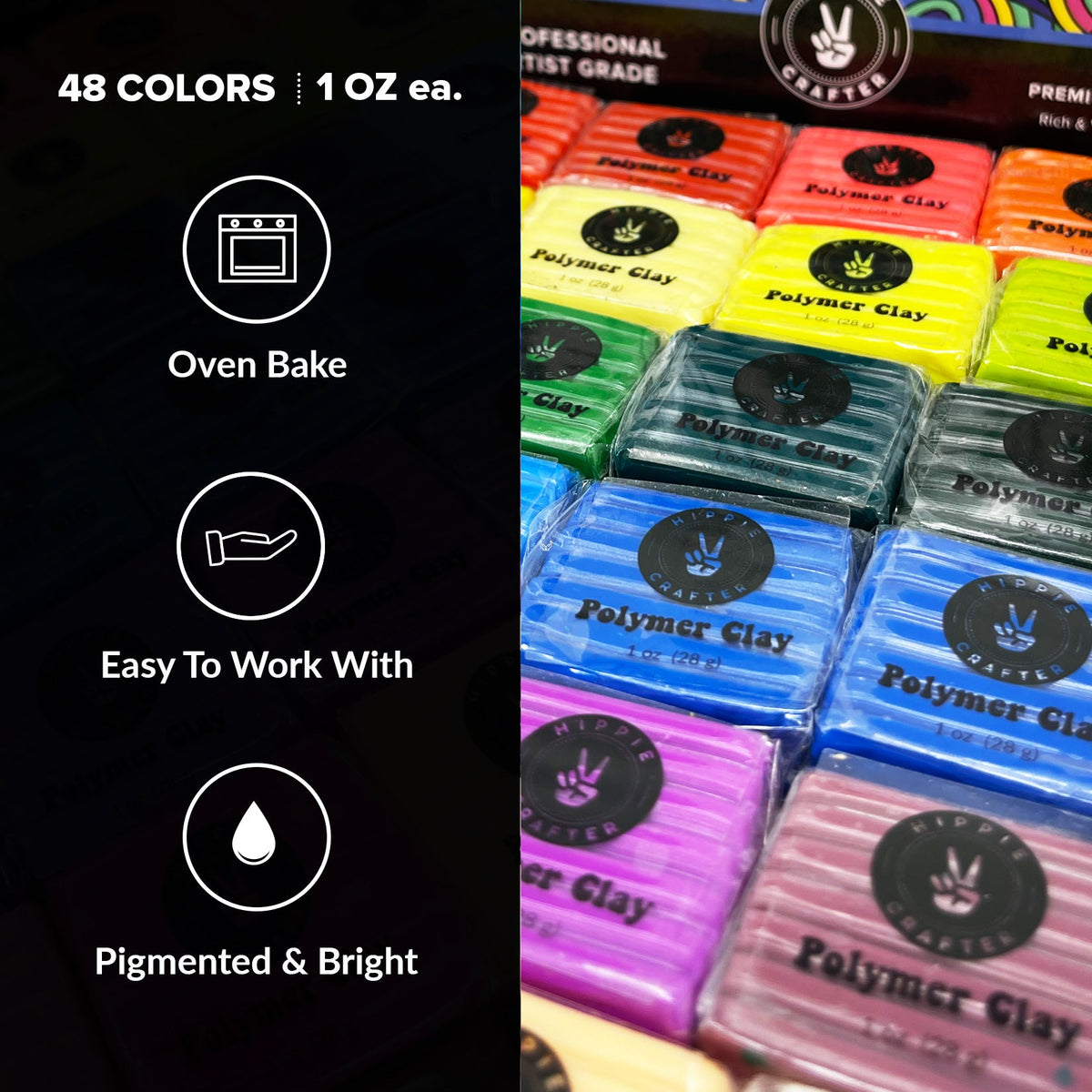 Polymer Clay Set 48 Colors – Hippie Crafter